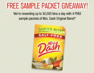 Freebie: Mrs. Dash 4 Sample Packets - First 30,000 Per Day Through 7/4 ...