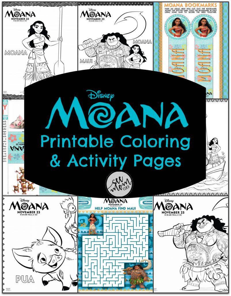 Disney's MOANA Printable Coloring Pages - See Mom Click