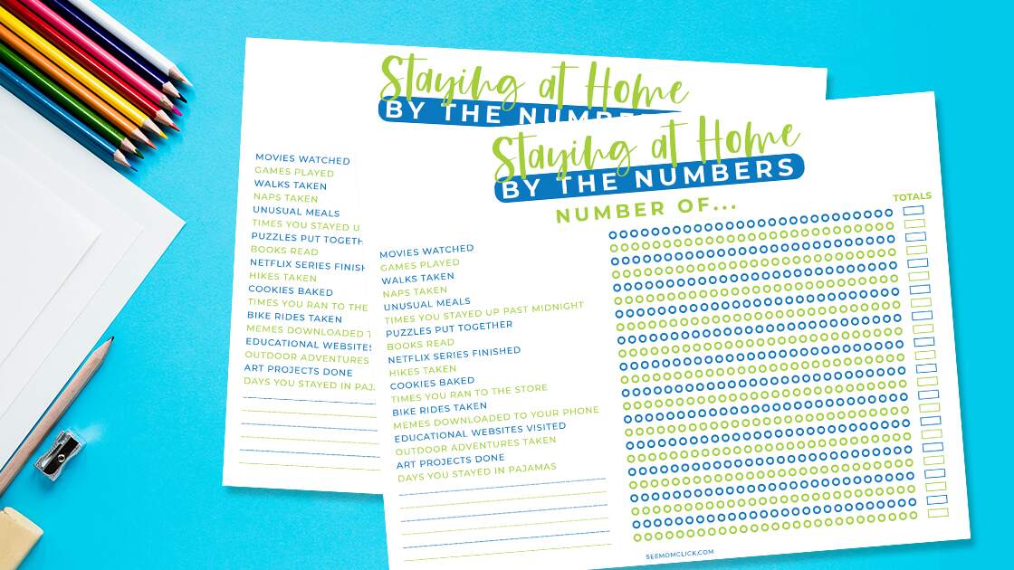 Free Printable: Staying At Home by the Numbers | See Mom Click